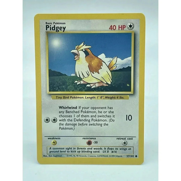 Pokemon | Toys | Pidgey 572 Base Set Common Pokemontcg Non Holo Vintage ...